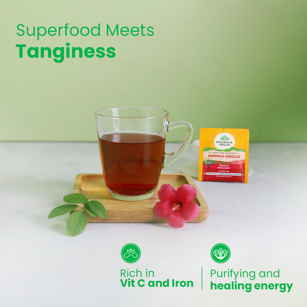 Moringa Hibiscus 25 Teabags | Herbal Teas & Infusions – Organic India