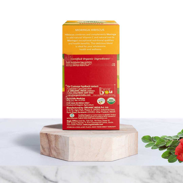 Moringa Hibiscus 25 Teabags | Herbal Teas & Infusions – Organic India