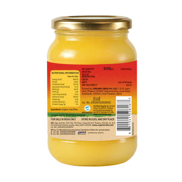 Organic Cow Ghee (Desi Cow Ghee), Pure & Wholesome Ghee – Organic India