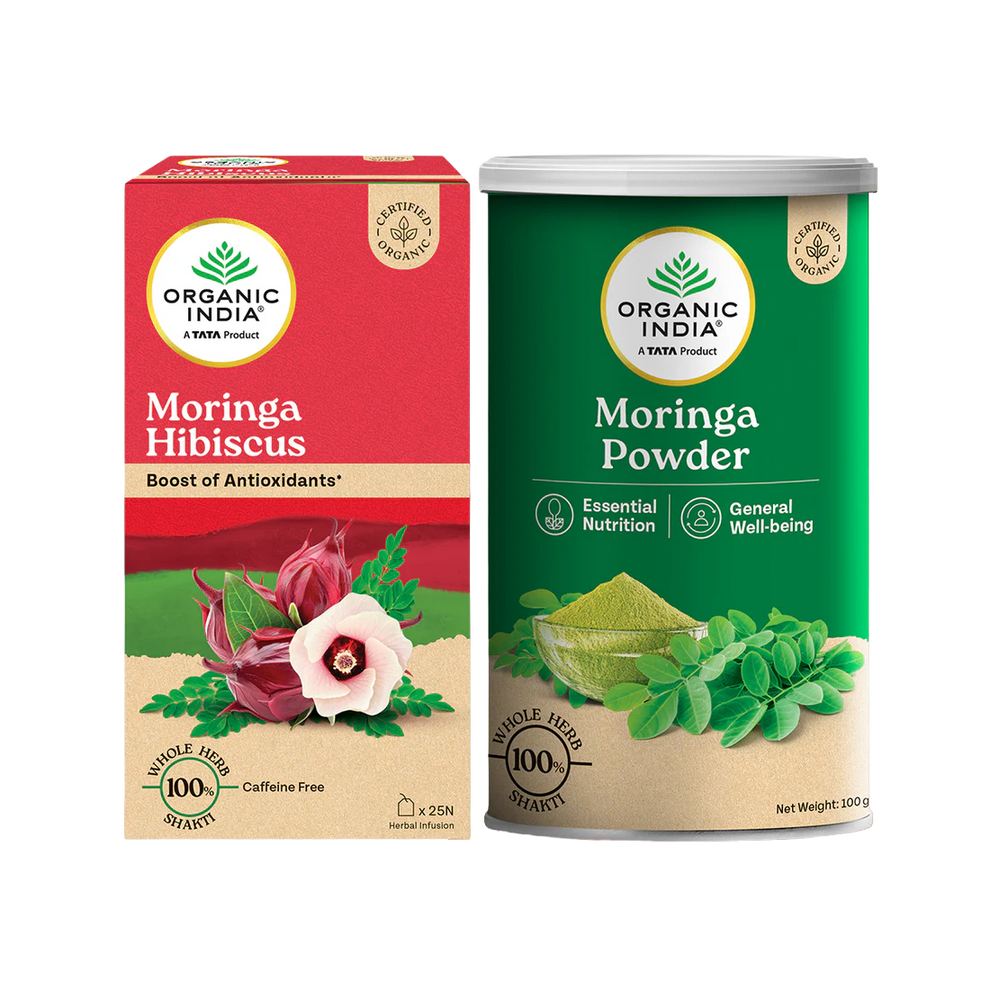 Moringa (Powder + Moringa Hibiscus Tea) Combo – Organic India
