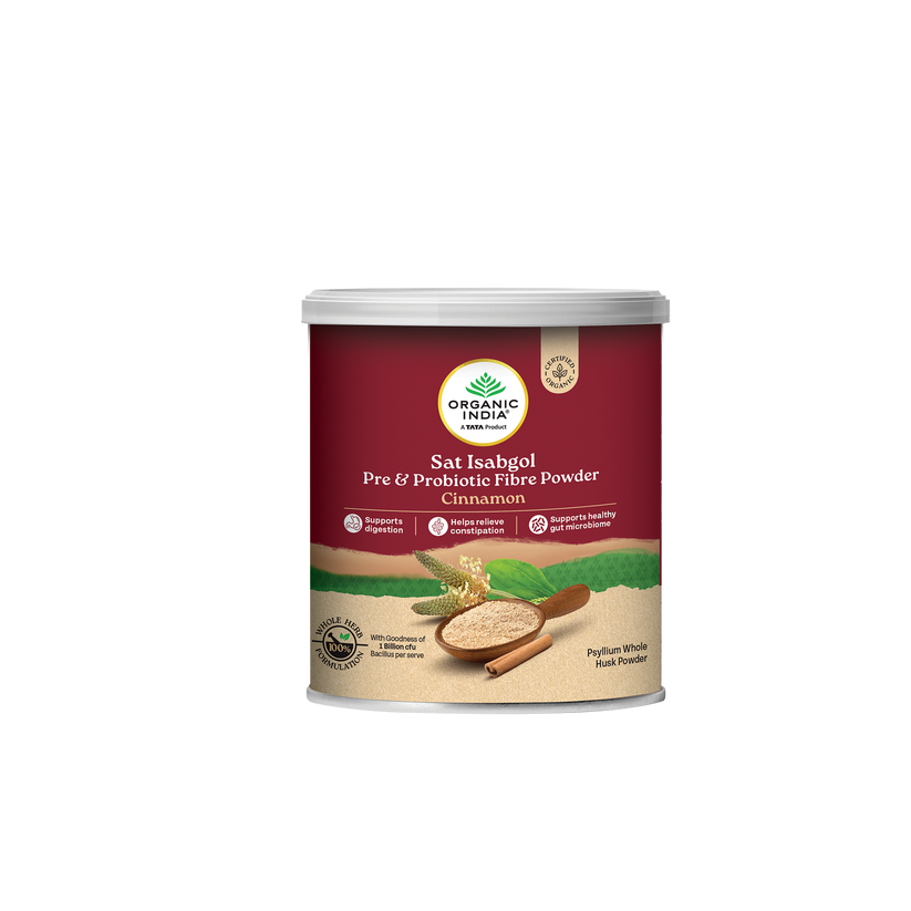 Sat Isabgol Pre & Probiotic Fibre Powder Cinnamon – Organic India