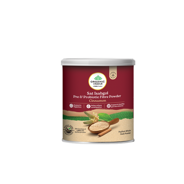 Sat Isabgol Pre & Probiotic Fibre Powder Cinnamon – Organic India