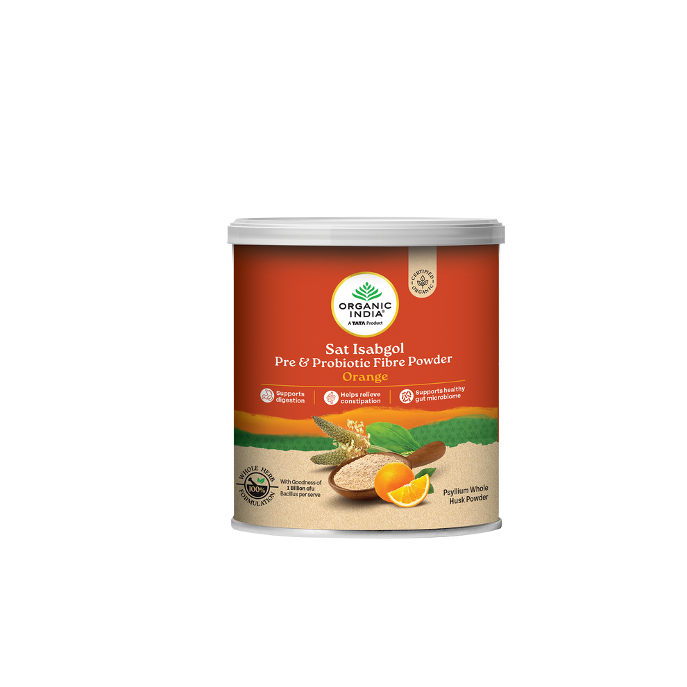 Sat Isabgol Pre & Probiotic Fibre Powder Orange – Organic India