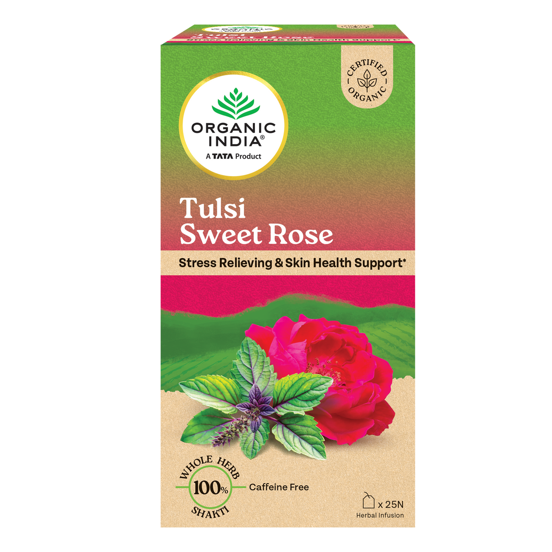 Tulsi Sweet Rose Green Tea – Organic India