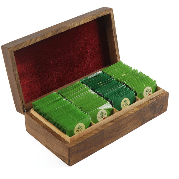 Organic Teas T Box Assorted Teas In Exquisite Woodwork Organic India