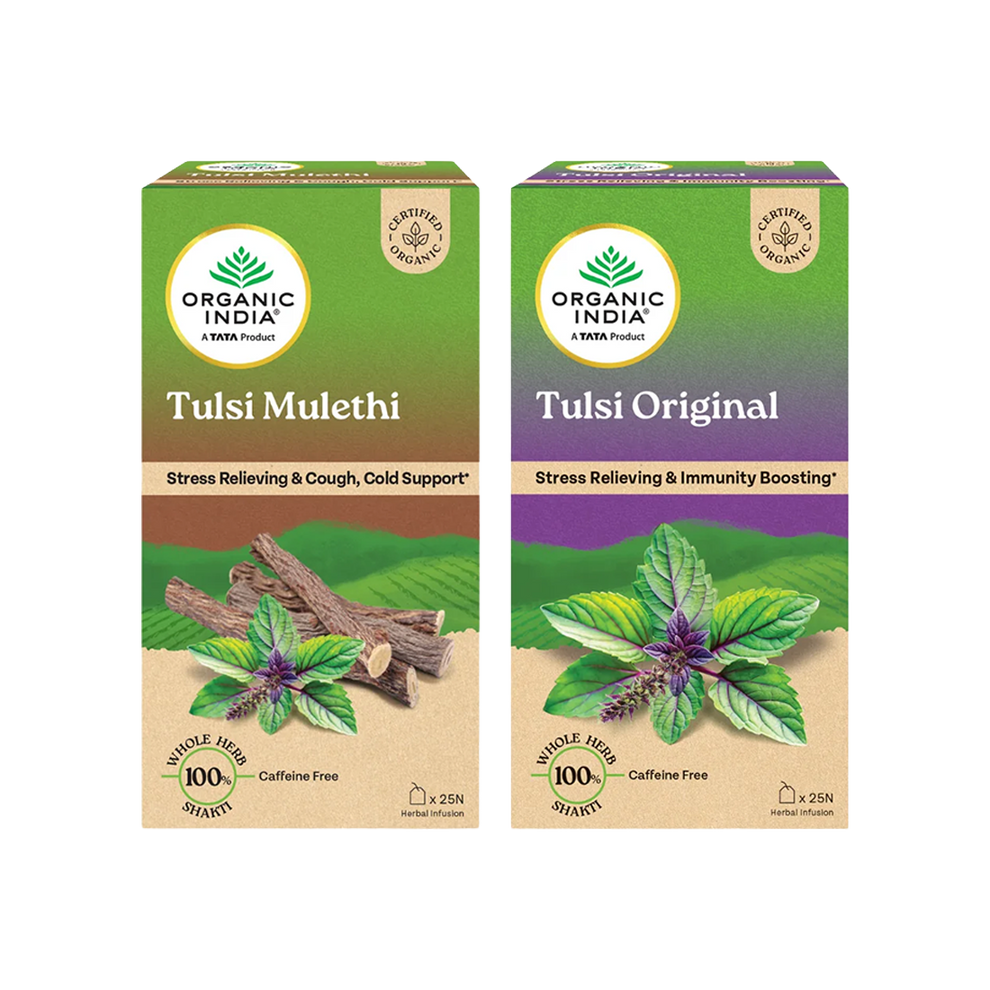 Tulsi Tea Combo | Original & Mulethi Green Tea for Immunity – Organic India