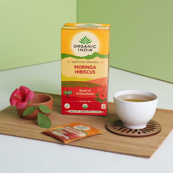 Moringa Hibiscus 25 Teabags | Herbal Teas & Infusions – Organic India