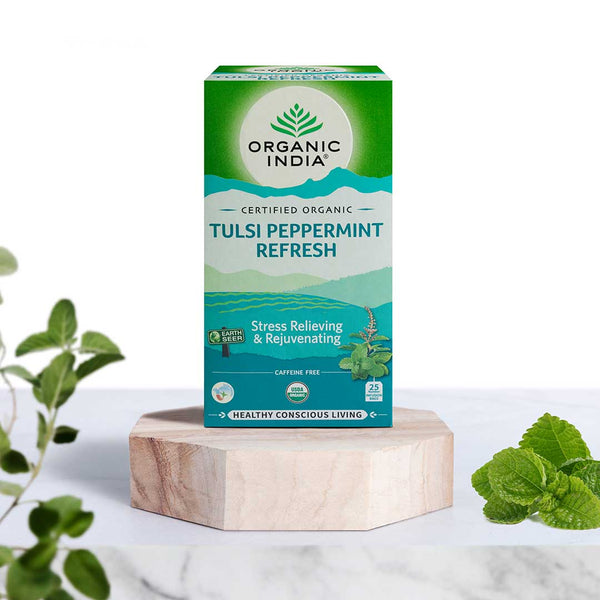 Organic Tulsi Peppermint Refresh Green Tea: Cool & Restorative ...