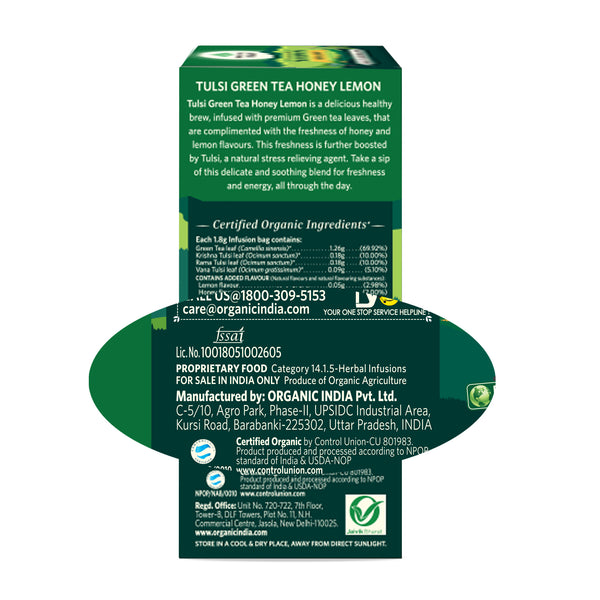 Tulsi Green Tea Honey Lemon | Herbal Teas & Infusions – Organic India